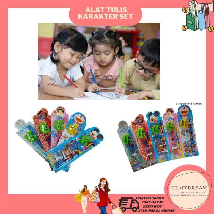 CLAIYDREAM Alat Tulis Karakter Set 5In1 / Paket Lengkap Pensil ...