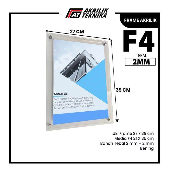 FRAME / BINGKAI / DISPLAY POSTER AKRILIK BERKUALITAS UKURAN F4 | Lazada ...