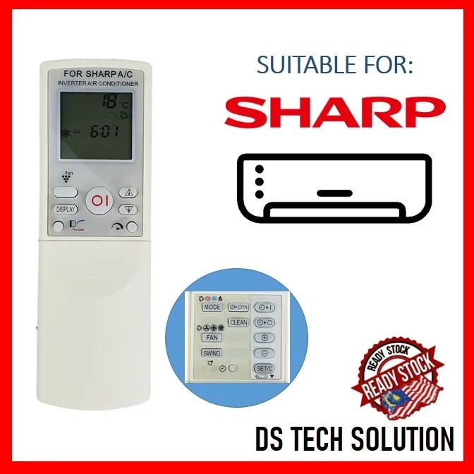 SHARP AIRCOND REMOTE CONTROL CRMC-A669JBEZ [M'SIA STOCK] AIR COND AIR ...