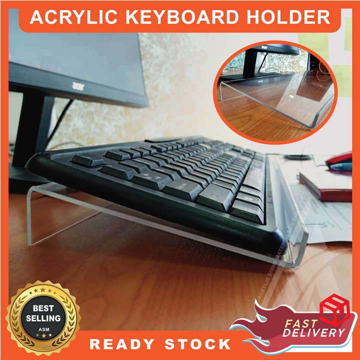 Acrylic Keyboard Holder, Acrylic Tilted Computer Keyboard Holder Clear ...