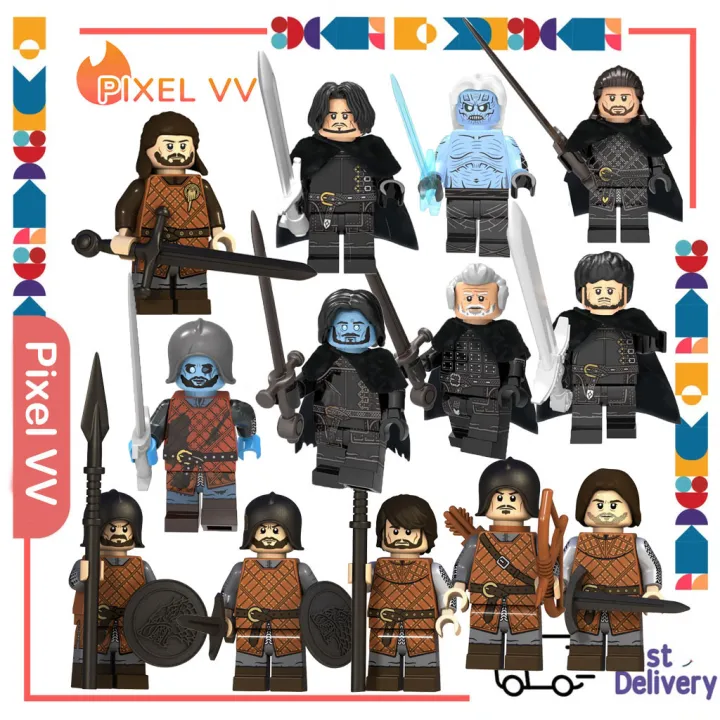 Game Of Thrones Minifigures Eddard Stark House Stark Winterfell Archer ...