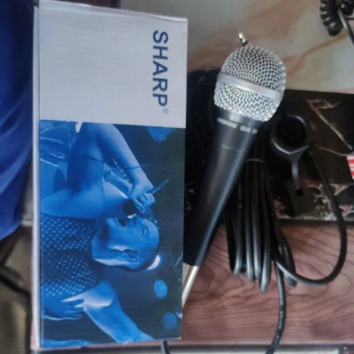 SHARP mic Heavy duty and clear sound Wire 5 meters long FIT TO videoke ...