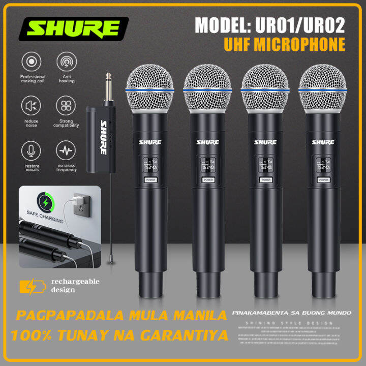 [Na-upgrade na bersyon ng pagsingil] SHURE UR04 UHF wireless na mikropono 5V charging libreng ...