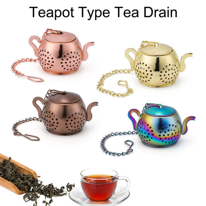 Metal Tea Strainer Teapot Shape Loose Tea Infuser Stainless Steel Leaf ...