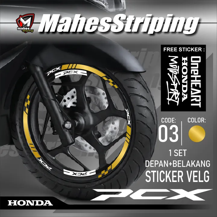 Mahes Striping - Stiker Cutting Sticker Velg Honda PCX 150 160 New ...