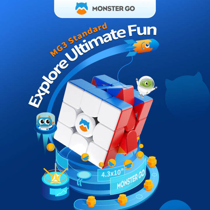 Monster Go UT 3X3 Rubixs Cube MG Cube Learning Puzzle Game Toy for Kids ...