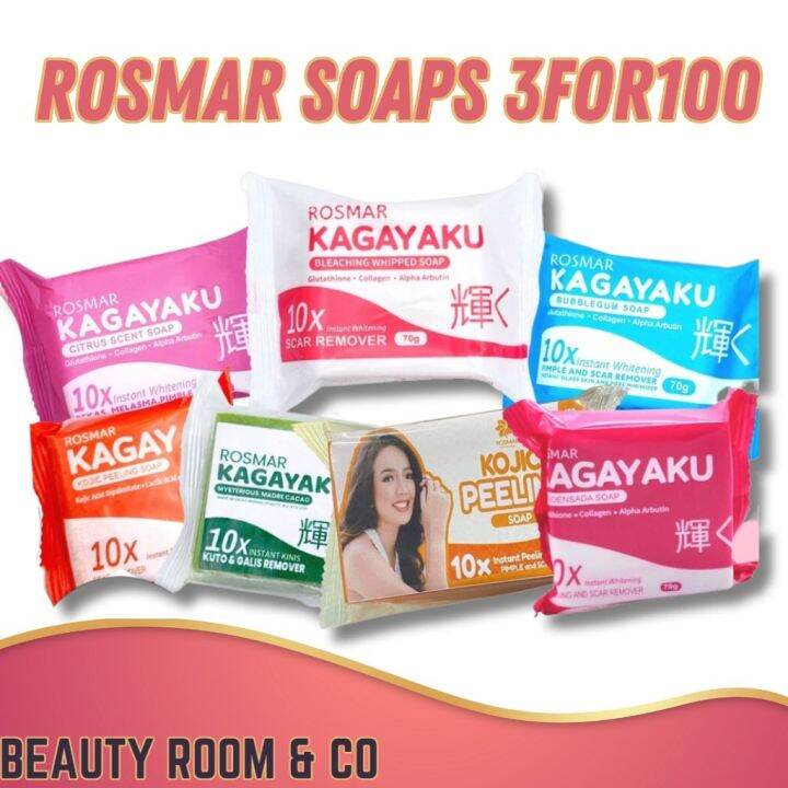 ROSMAR KAGAYAKU SOAP 3 FOR 100 ALL VARIANTS VANILLA CONDENSADA KOJIC ...
