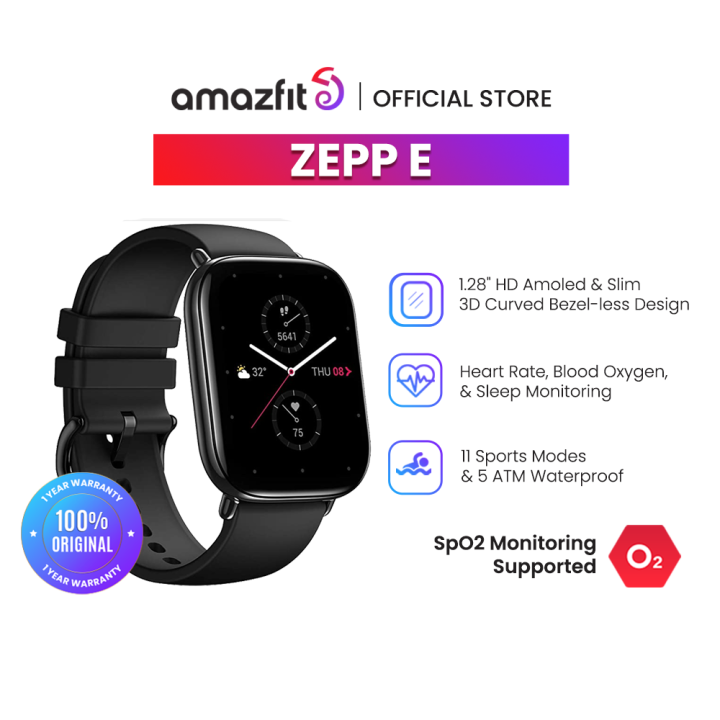 Amazfit E Square Smartwatch,1.65" Amoled Screen, 3D Curved Bezel-less ...