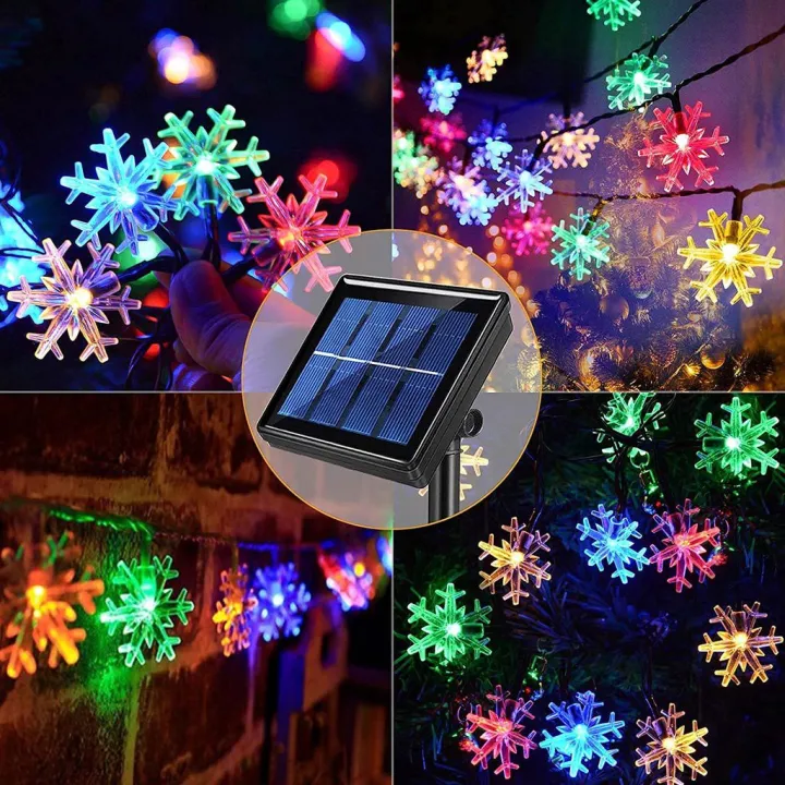 STAR/SNOWFLAKES 20/100 LED SOLAR Christmas Lights Outdoor Waterproof ...