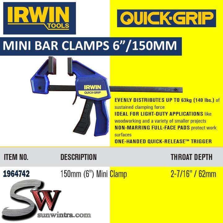 IRWIN MINI BAR CLAMP 6 /150MM (Holding Pressure up to 63kg) | Lazada