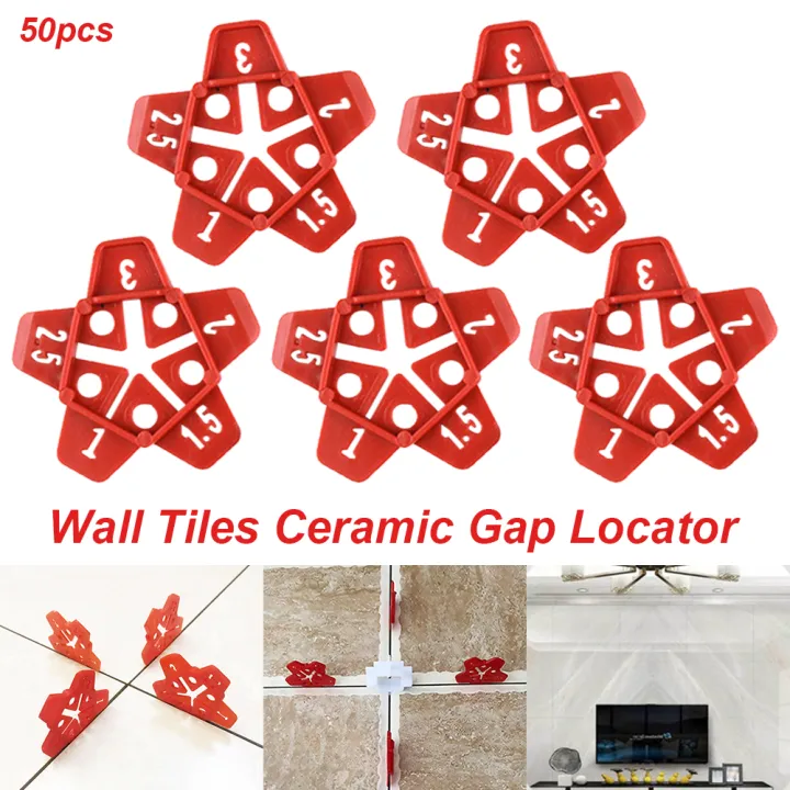 [Free Ship] 50pcs 5 in 1 Tile Spacer Plastic Ceramic Gap Locator Cross ...