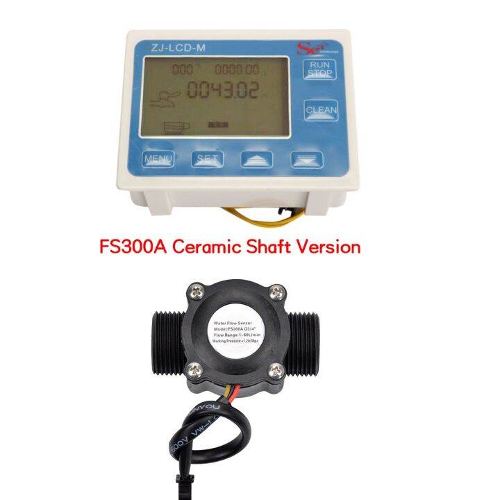 ZJ-LCD-M Digital Flow Meter Display Totalizer Flow Measurement Nylon ...