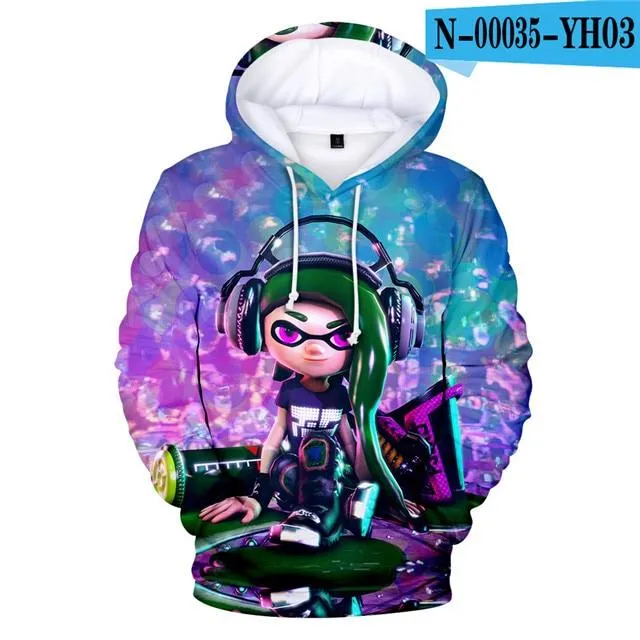 Game Splatoon 4 To 14 Years Hoodies Printed Sweatshirt Anime Hoodie ...