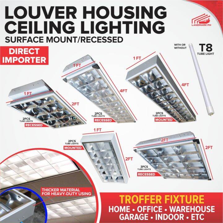 LANDMARK T8 Louver Housing with or without LED Tube Light High Quality ...