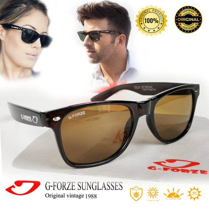 มาใหม่ แว่นตากันแดด G-FORZE ของแท้ เลนส์กระจก ขาสปริง UV400 | Lazada.co.th