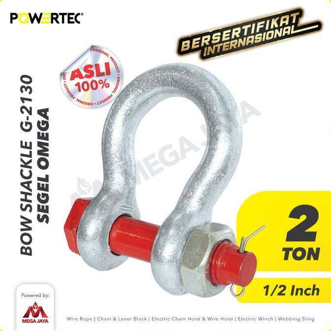 Bow Shackle Omega G2130 2 Ton - 1/2" POWERTEC Segel Bolt Type | Lazada ...