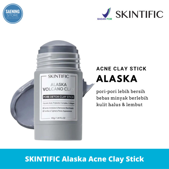 SKINTIFIC Masker Komedo Volcano Pore Clay Mask Stick Deep Pore ...