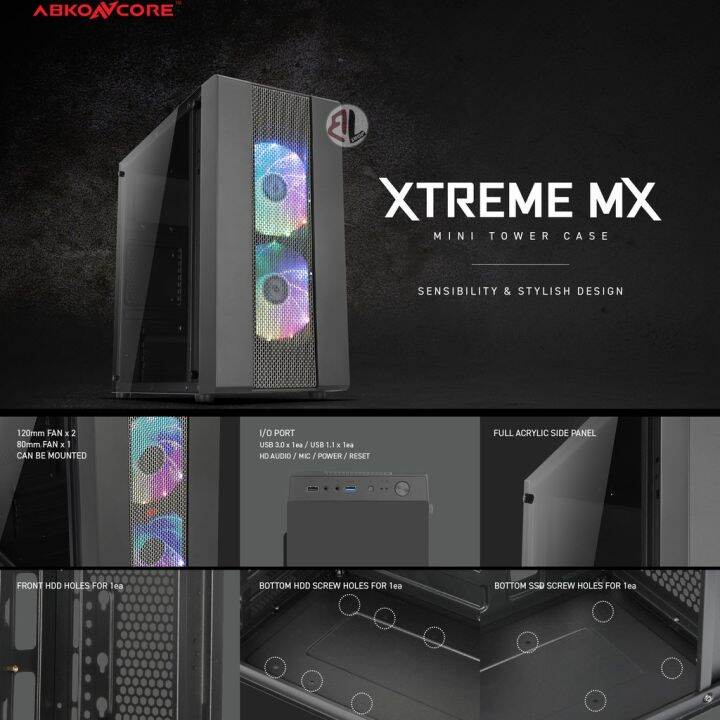 Official AVF XTREME MX Premium M-ATX Tower Case - Full Acrylic Side ...