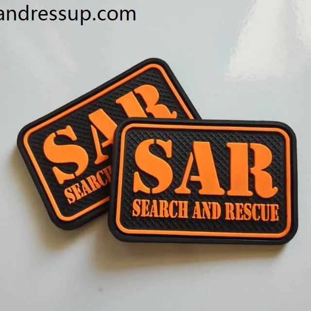 SAR Letter Pattern Rubber Patches 1Pc with Hard Velcro for Bag Hat Tactical Clothes Helmet Mic⊿ ...