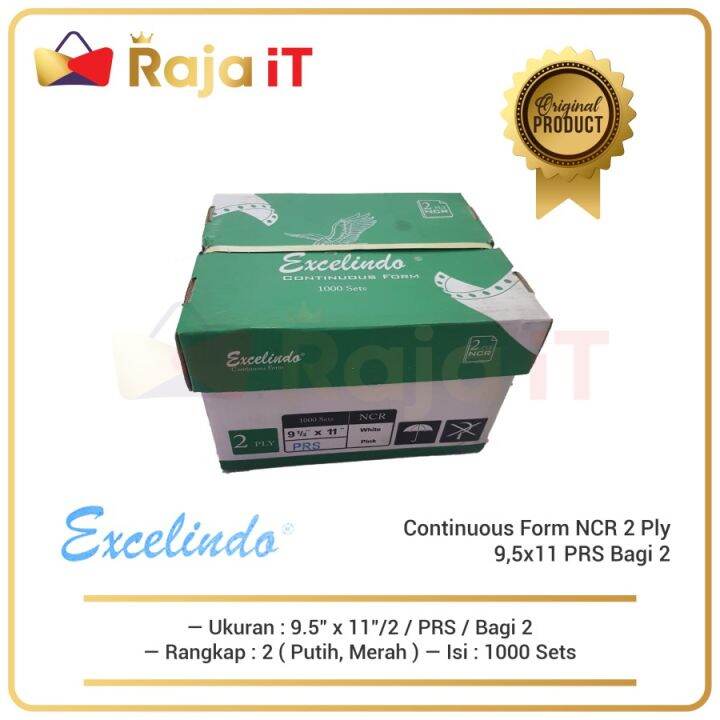 EXCELINDO Continuous Form 2Ply 9,5x11 PRS Bagi 2 Kertas NCR 2 Ply ...