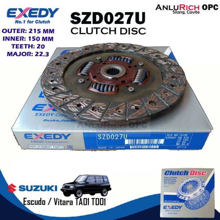 EXEDY CLUTCH DISC for Suzuki Escudo / Vitara TA01 TD01 PART NO. SZD027U | Lazada PH