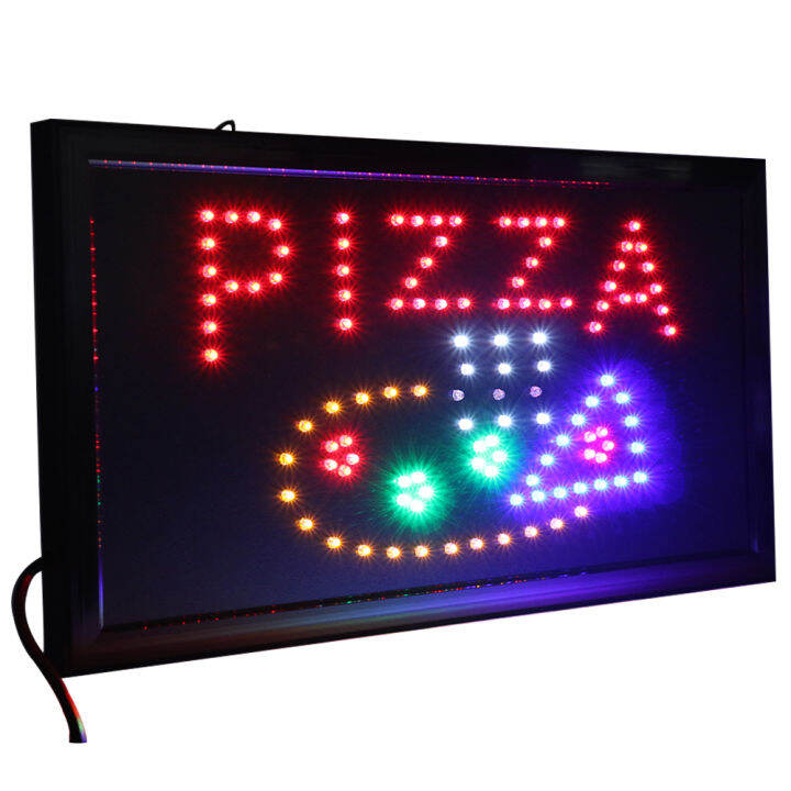 CHENXI 21 Styles Led Pizza Shop Open Neon Signs Indoor Animated Motion ...