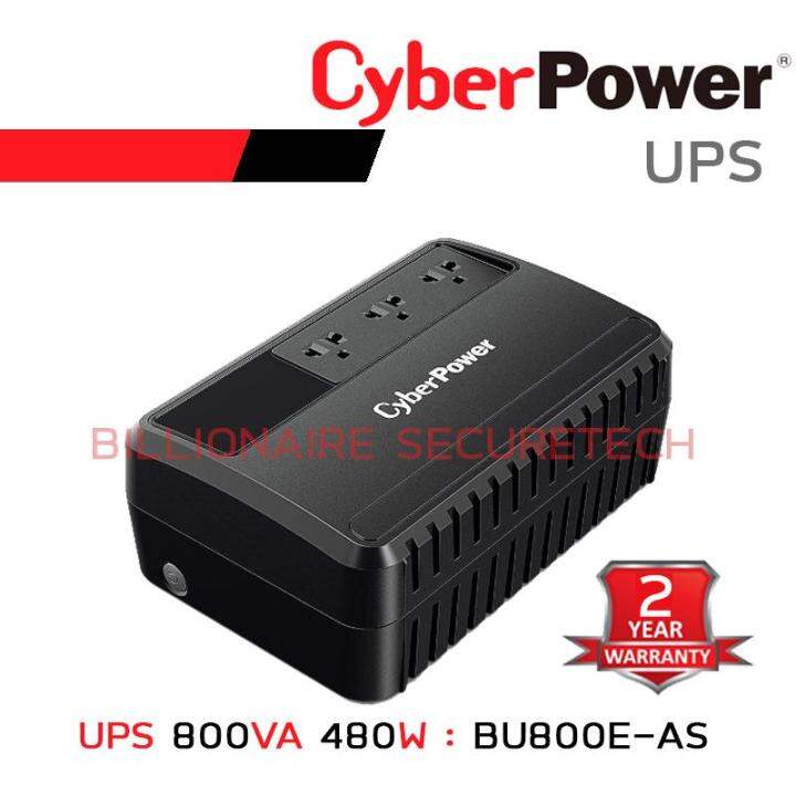 CYBERPOWER BU800E-AS เครื่องสำรองไฟ UPS 800VA 480W รับประกัน Onsite 2 ...