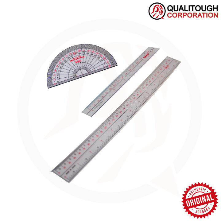 3 pcs Prince 12 inch 6 inch plastic ruler protractor | Lazada PH