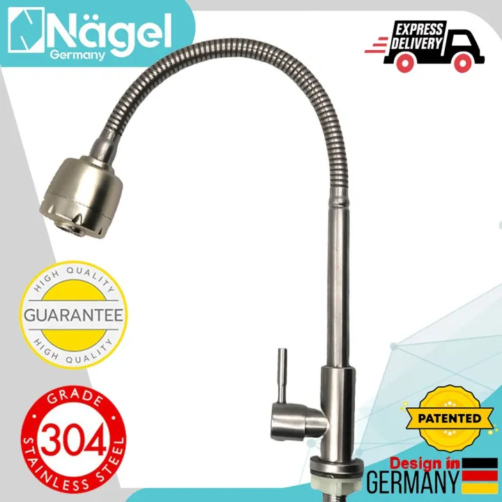 NAGEL High Grade 304 Stainless Kitchen Faucet w/ 2 Function Spray (1/2 ...