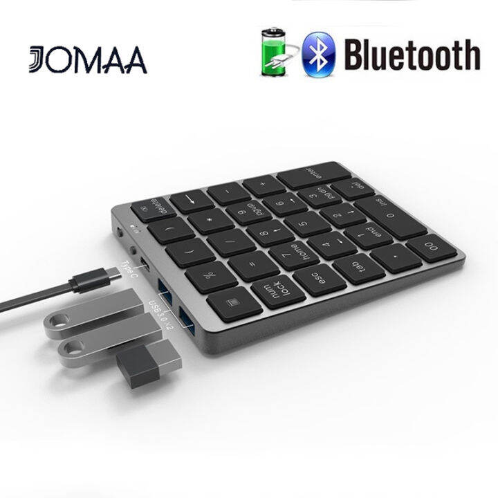 Jomaa Keyboard N970 Wireless Bluetooth Numeric Keypad With Usb Hub Dual