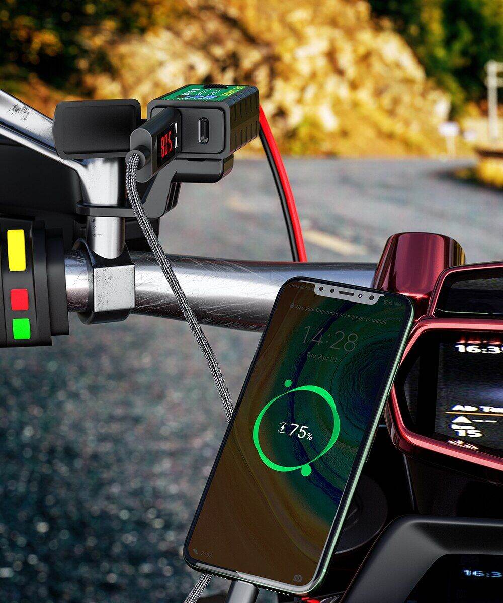 Deelife Motorbike Motorcycle USB Charger Adapter 12V Voltmeter Waterproof Socket Sae Connector ...