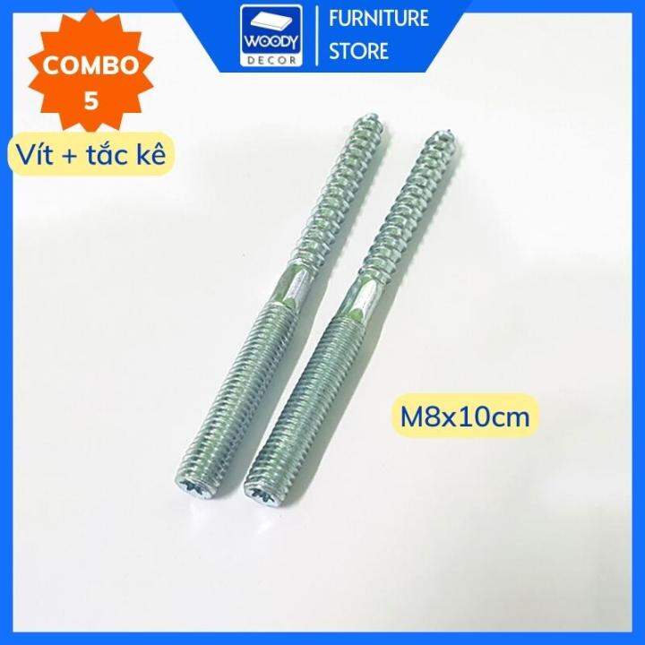 Chốt vít âm tường M8 100mm loại 2 ren hàng thiết kế cho kệ treo tường ...