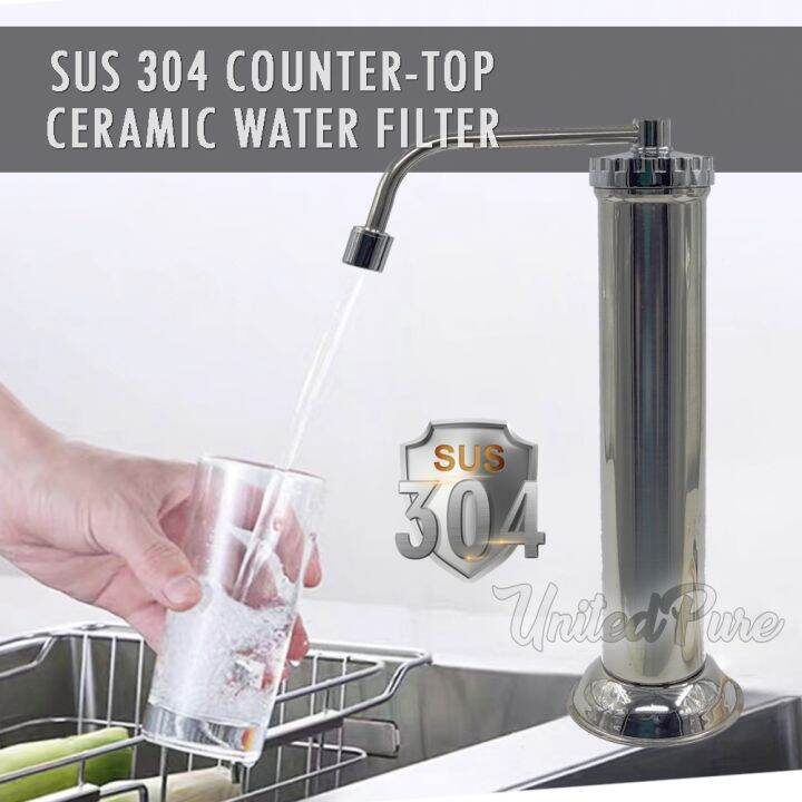 SUS 304 STAINLESS STEEL WATER FILTER #COUNTER TOP #TABLE #CERAMIC | Lazada