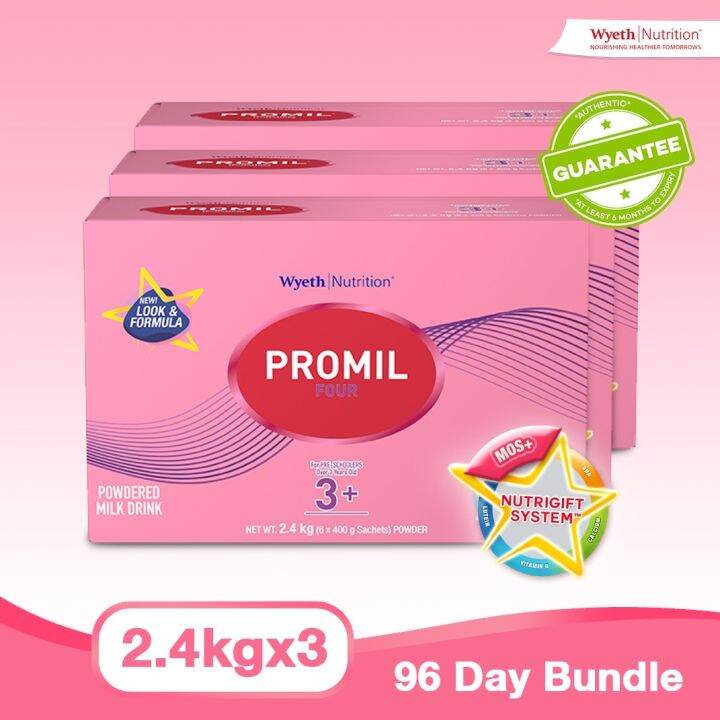 PROMIL FOUR Powdered Milk Drink for Pre-Schoolers 3 to 5 Years Old 7.2kg (2.4kg - Pack of 3 ...