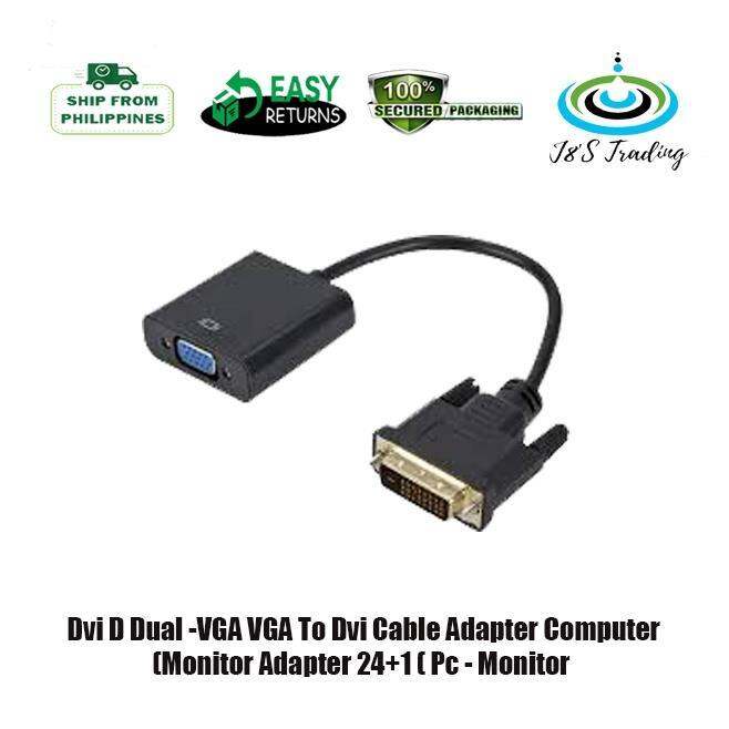 Dvi D Dual Vga To Cable Adapter Computer Monitor 24 Plus1 Pc | Lazada PH