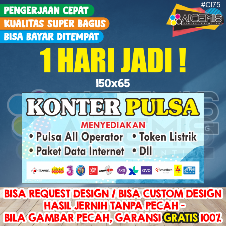 1 HARI JADI | spanduk konter hp | banner konter pulsa | spanduk banner etalase konter pulsa ...