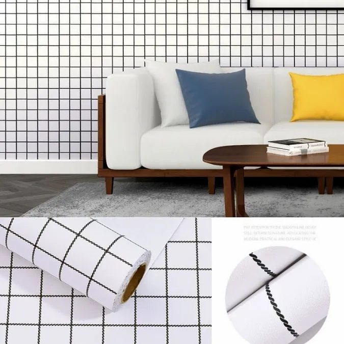 Wallpaper Dinding Motif Kotak Putih Kecil Minimalis | Lazada Indonesia