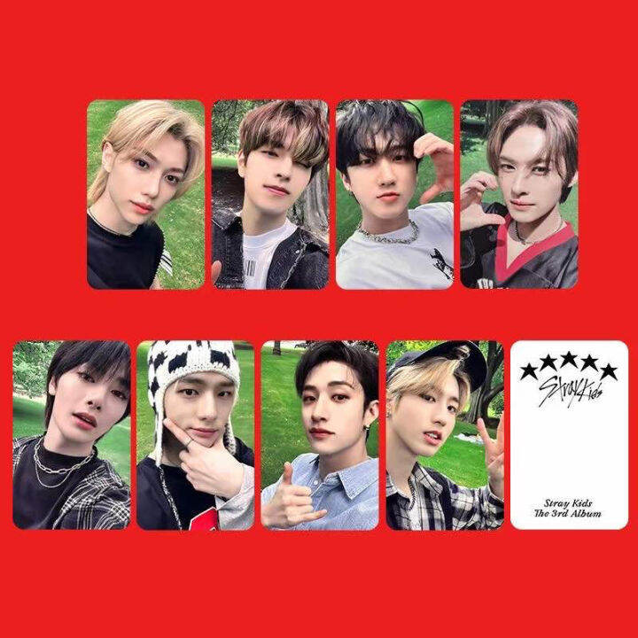 [8pcs/set] UNOFFICIAL Stray Kids ‘5-STAR’ Soundwave AM MK WITHMUU JYP Photocards w/ backprint ...