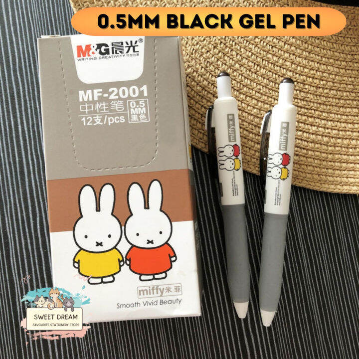 Miffy M & G MF-2001 0.5 Black Cute Cartoon Girl Heart Portable Signature Smooth Press Gel Pen ...