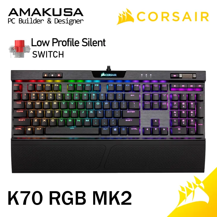 Corsair K70 RGB MK2 Mechanical Gaming Keyboard iCUE Cherry MX Red Blue Brown Linear Tactile ...