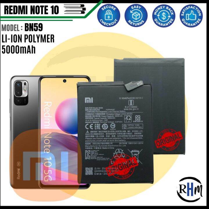 Xiaomi Redmi 10, Note 10, Note 10s Battery, Model BN59 Original Polymer ...