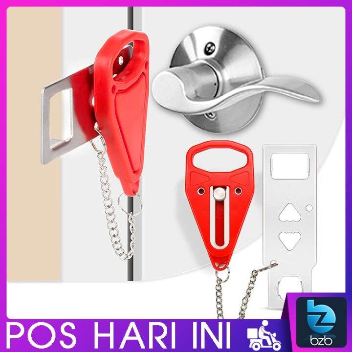 QUICK INSTALL 💥 Portable Door Lock Stainless Steel Security Safety ...