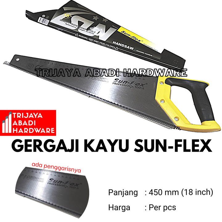 Gergaji Kayu 18 inch Sun Flex + Grip Karet Pemotong Triplek Multiplek ...