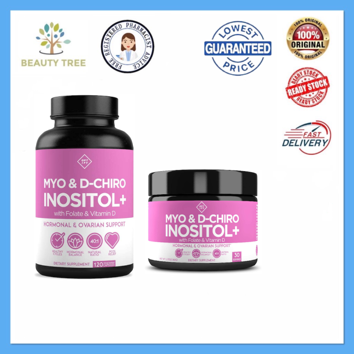 Optify Premium Inositol Myo-Inositol & D-Chiro Inositol Plus Folate 120 ...