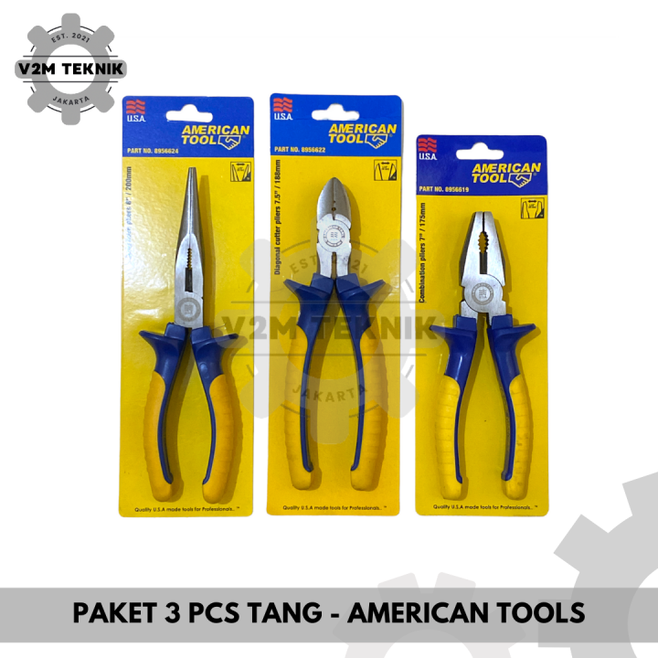 PAKET Tang American Tools / Tang Lancip 8" - Tang Kombinasi 7" - Tang ...