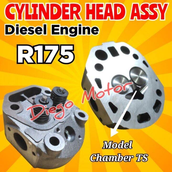 R175 Cylinder Head Assy Kop Deksel Komplit Mesin Diesel Dongfeng 7HP ...