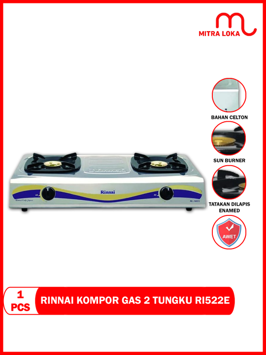 Mitra Loka Kompor Gas Rinnai 2Tungku RI 522E RI522E RI 522 E | Lazada Indonesia