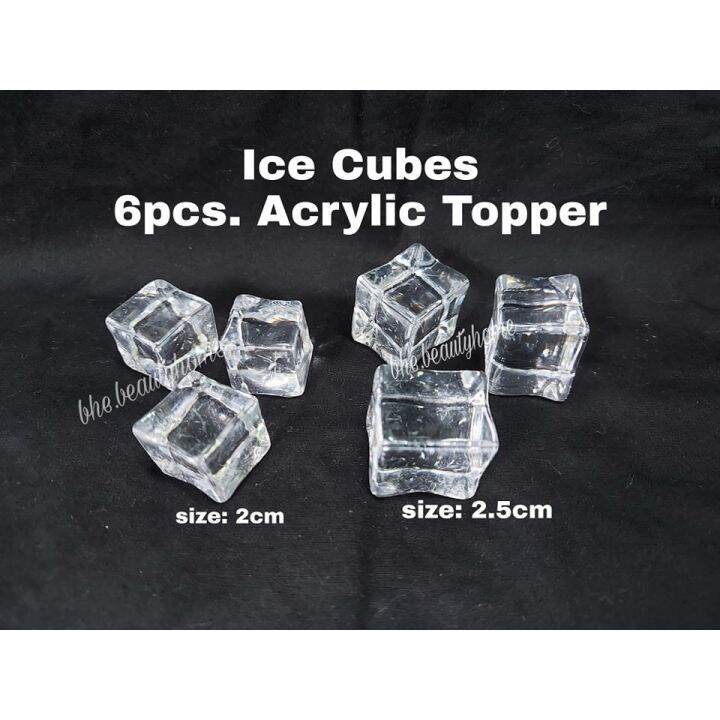 Ice Cubes 6pcs. Cake Topper fake ice icecube toys toppers father's day ...
