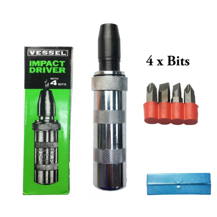 Vessel Impact Driver with 4 Bits No.2500 | Lazada