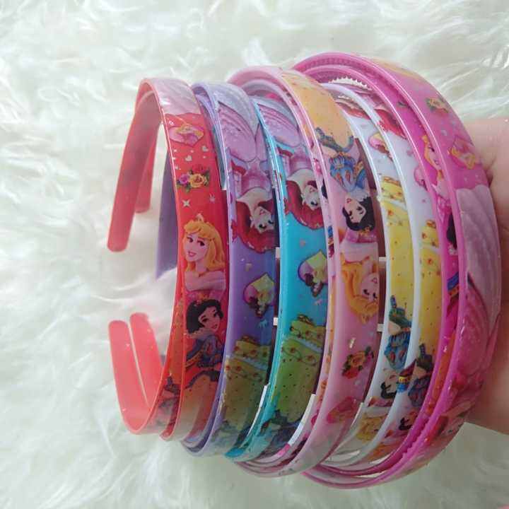 6 Pcs bando Plastik gambar Kartun Princes Ukuran Kecil / Bando anak ...